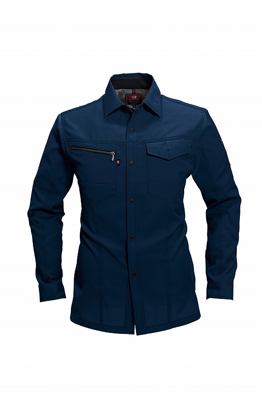 【楽天市場】BURTLE バートル 7093 長袖シャツ ネイビー 4Lサイズ オールシーズン ユニセックス 吸汗速乾 形態安定 制電ケア 作業服 作業着 ユニホーム 7081/7091 ...