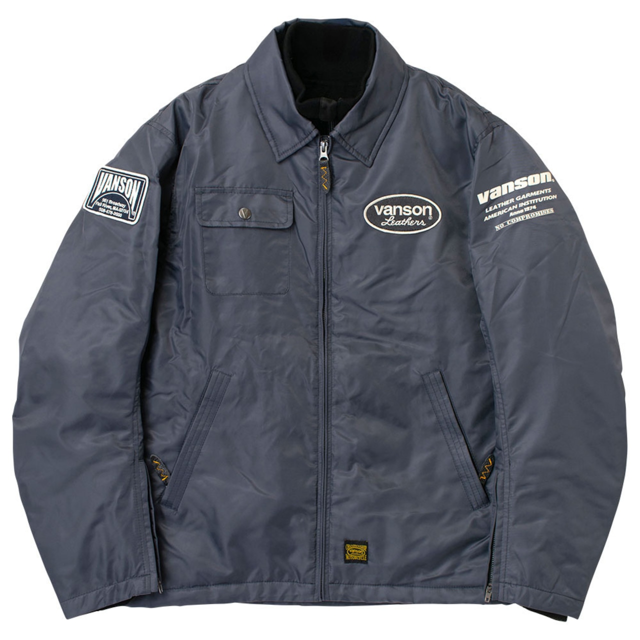 【楽天市場】【年末年始限定特価】VANSON（バンソン） TVS2509W コーチジャケット グレー 本体素材はPUコーティング+透湿防水フィルム内蔵で防風・撥水機能がアップ！さらに専用着脱式 ...