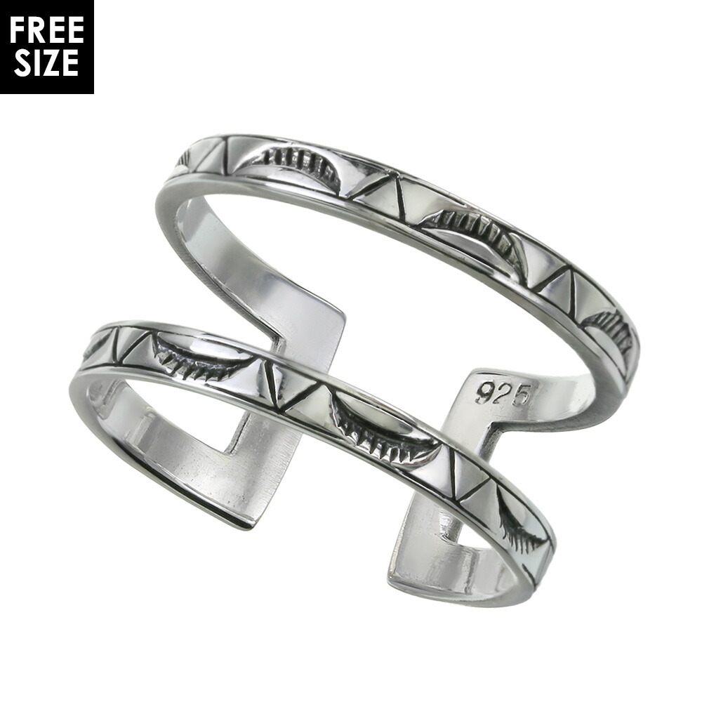 【楽天市場】\10%OFFクーポン配布中／Binich(ビニッチ) ネイティブ パターン ダブル リング メンズ 指輪 レディース シルバー925 アクセサリー 2連風 重ね付け風 レイヤード ...