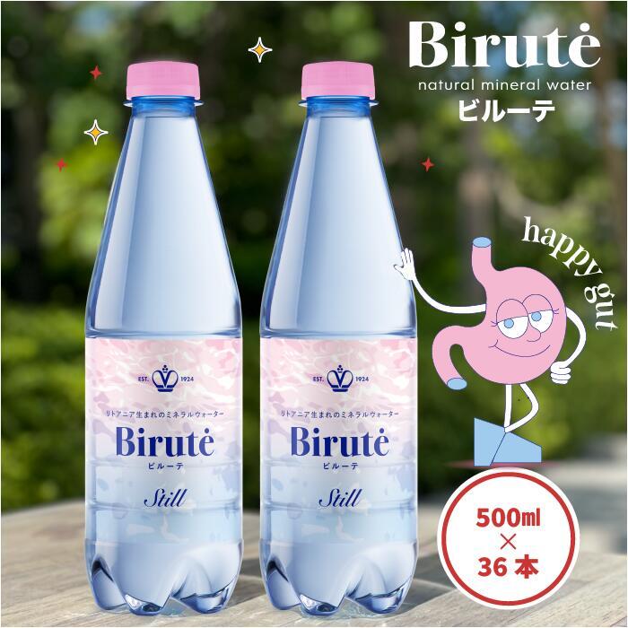 【楽天市場】【送料無料】公式 Birute ビルーテ 36本 ナチュラルミネラルウォーター 500ml リトアニア水 ヨーロッパ ミネラル ...