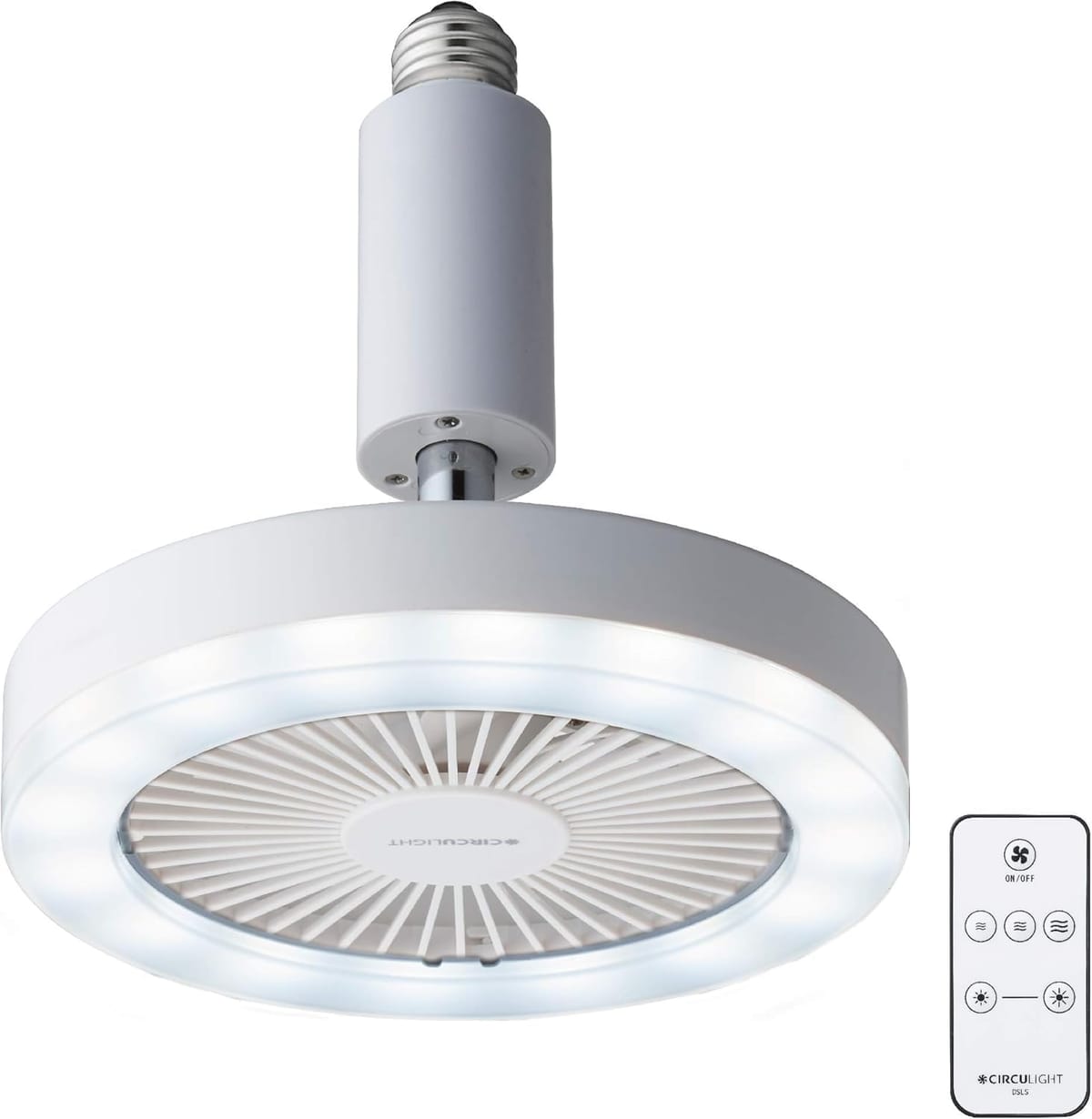 【楽天市場】ドウシシャ サーキュライト ルミナス LEDファン 昼白色 CIRCULIGHT ソケットシリーズ E26モデル 60W相当 風量3段階 リモコン付き ホワイト シーリングファン ...