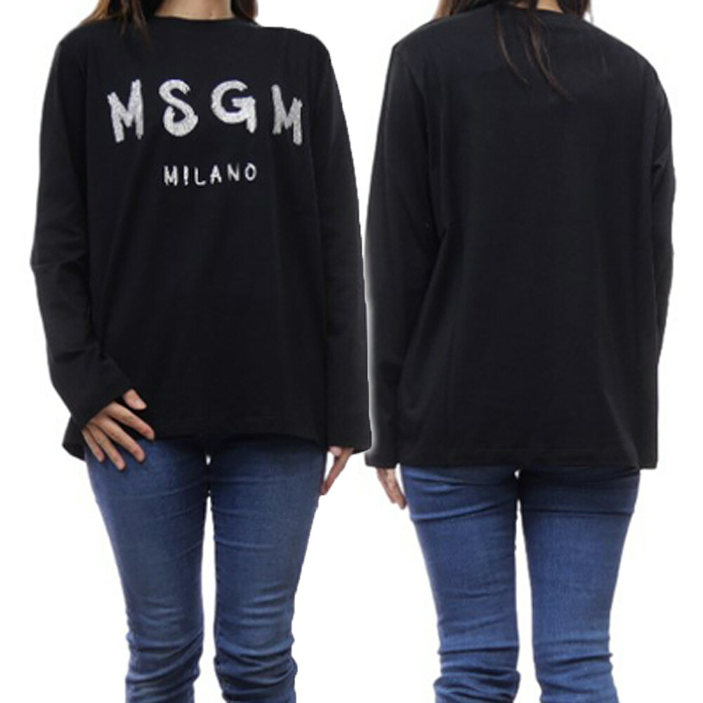 【楽天市場】MSGM エムエスジーエム レディース クルーネック ロングTシャツ 3741MDM511 247798 ブラック：BIVLABO