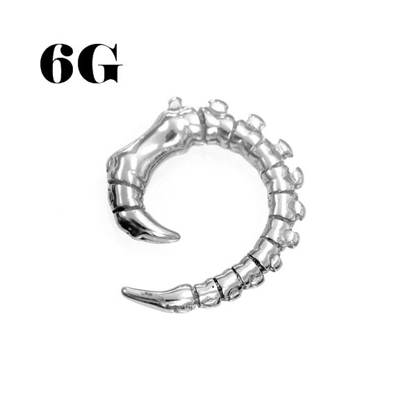 【楽天市場】ボディピアス フックピアス ロブピアスドラゴン 龍 6G サージカルステンレス ボディーピアス 6ゲージ 4mm：BK-mart