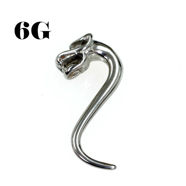 【楽天市場】ドラゴン/龍 フックピアス ロブピアス【6G】サージカルステンレス（ボディピアス/ボディーピアス）6ゲージ/4mm：BK-mart