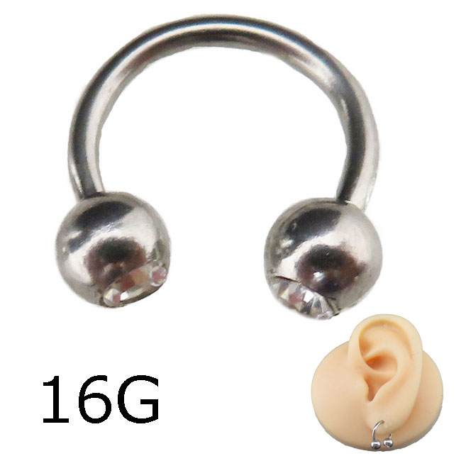 【楽天市場】ボディピアス サーキュラーバーベル ジュエル 16G ステンレス ボディーピアス 片耳1個売り：BK-mart
