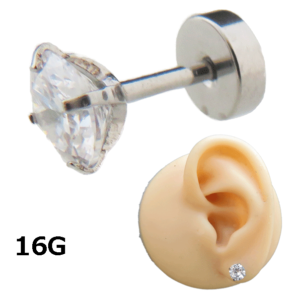 【楽天市場】ボディピアス 16G 1.2mm フェイクプラグ フェイクバーベル ストレートバーベル ジュエル フラットヘッド 軟骨ピアス：BK-mart