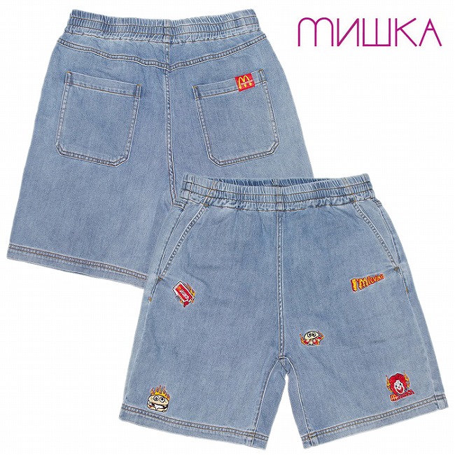 【楽天市場】【20％OFFセール】【当日発送】【MISHKA 正規店】MISHKA ミシカ デニムショーツ 某ファストフードパロディ I'M ...