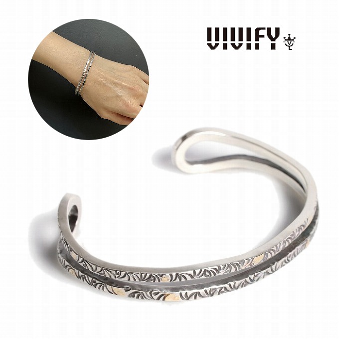 【楽天市場】【VIVIFY 正規店】VIVIFY ビビファイ バングル ブレスレット シルバー Loopin’ Bangle/Arabesque w/gold：BLESS（ブレス）