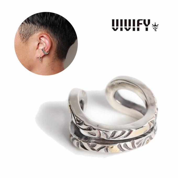 【楽天市場】【送料無料】【VIVIFY 正規店】VIVIFY ビビファイ ピアス シルバー Loopin’ Ear cuff/Arabesque w/gold：BLESS（ブレス）