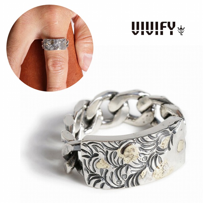 【楽天市場】【VIVIFY 正規店】VIVIFY ビビファイ リング 指輪 シルバー Arabesque Back Hallmarks ID Ring w/gold：BLESS（ブレス）