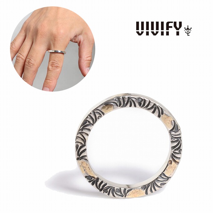 【楽天市場】【VIVIFY 正規店】VIVIFY ビビファイ リング 指輪 シルバー SideArabesque Ring(3mm body)w/gold：BLESS（ブレス）