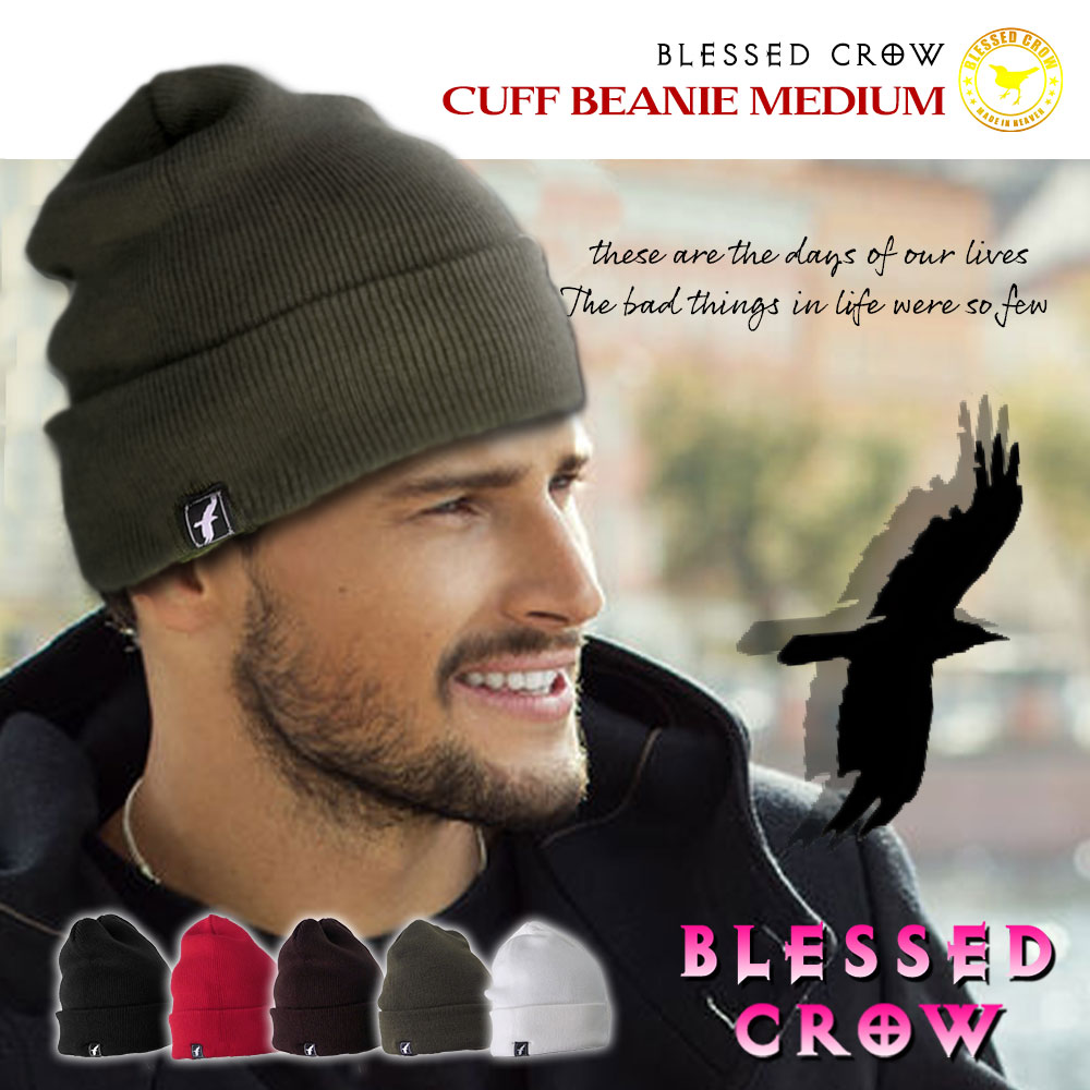 【楽天市場】BlessedCrow Cuff Beanie ミディアム ニット帽 メンズ レディース ベーシック カフ ビーニー ブランド ...