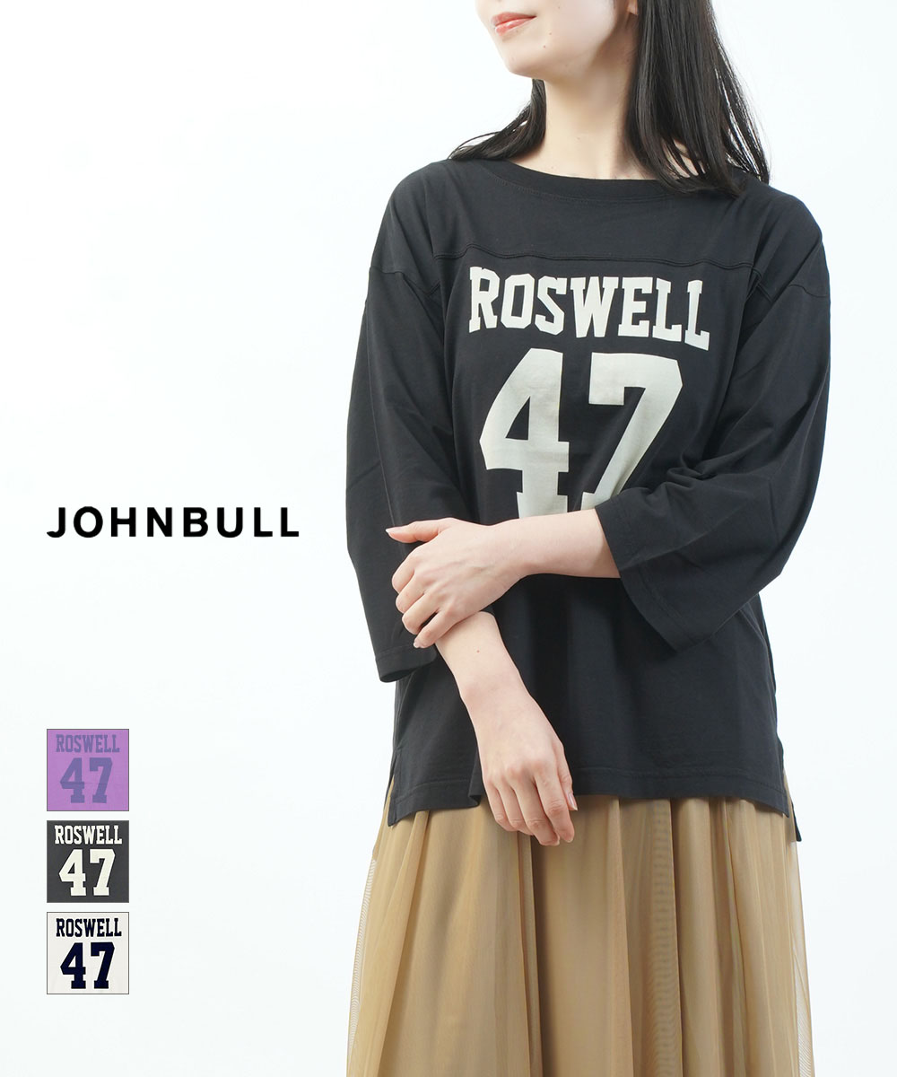 【楽天市場】【LINEクーポン有】【2025年春夏新作】ジョンブル Johnbull Tシャツ カットソー プルオーバー ロゴT トップス 七分袖 半端袖 ゆったり 体型カバー プリント ...