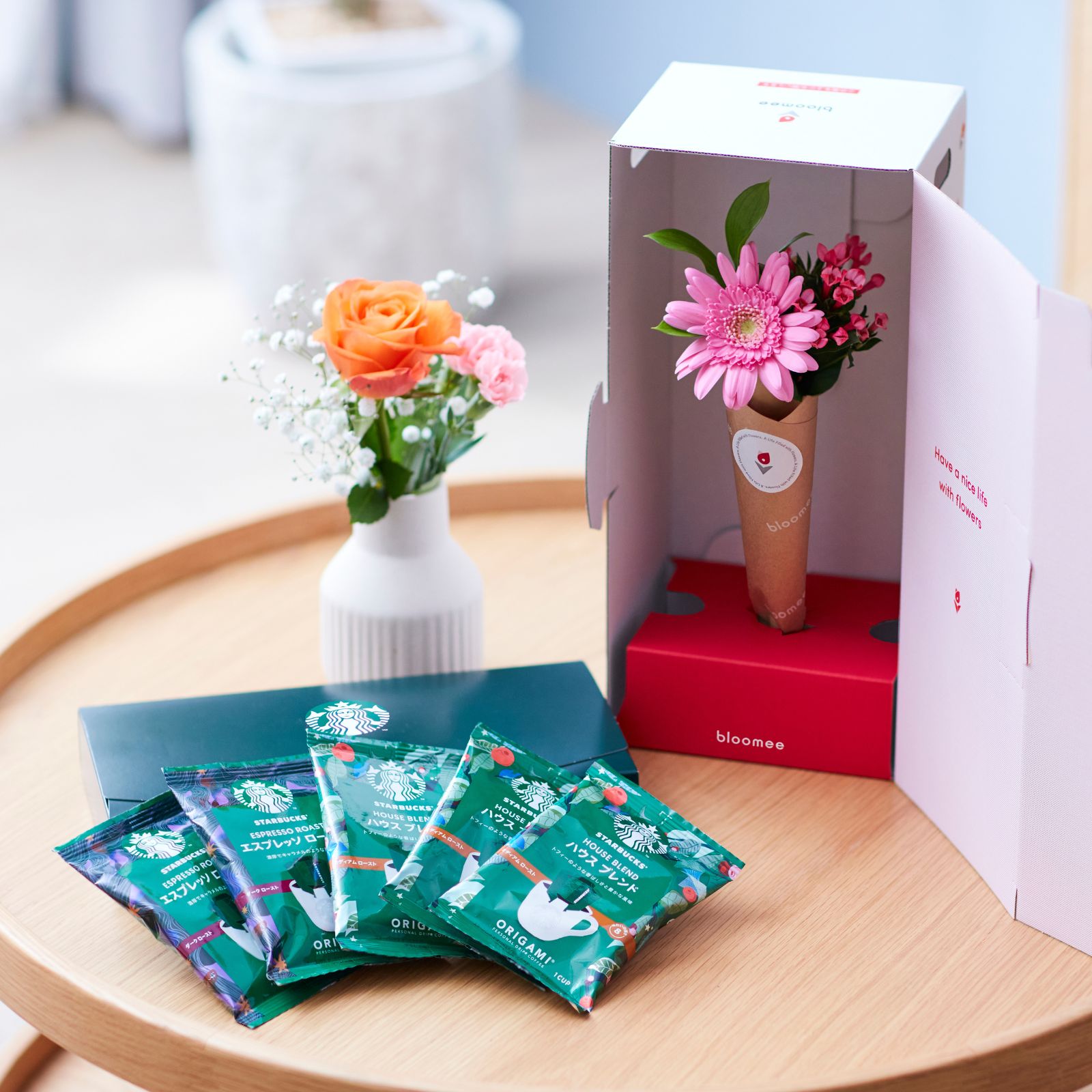 【楽天市場】母の日 プレゼント 早割 クーポン スタバ コーヒー お花 付き ギフト セット スターバックス オリガミ パーソナル ドリップ ブルーミー bloomee ブーケ 母の日 早割 ...
