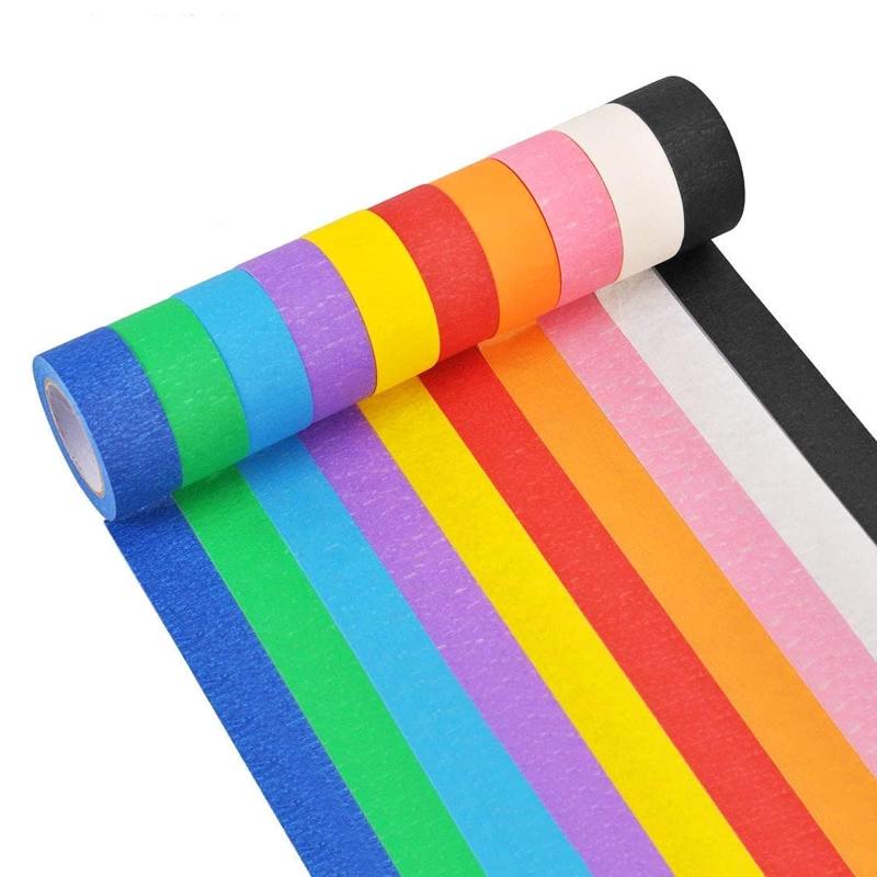 【楽天市場】DEWEL マスキングテープ 10巻入 カラフル クラフトテープ インテリアテープ DIYアート用品 幅2.4cm 長10m 明るい色：bloomelier