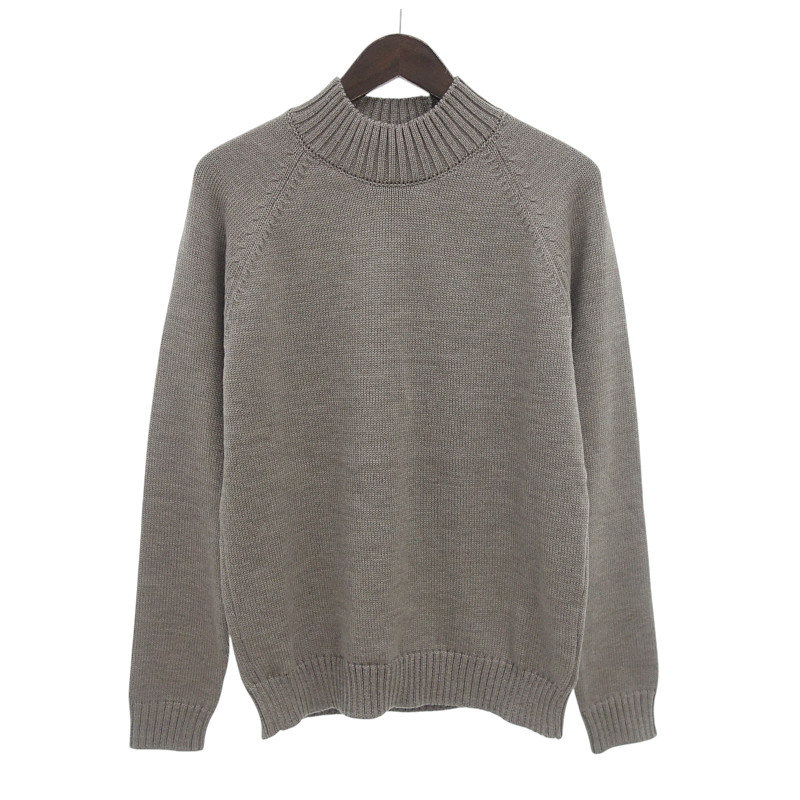 【楽天市場】ザノーネ/ZANONE 5ゲージ ミドルゲージ モックネック ニット ウール ラグランスリーブ ニット ライトブラウン サイズ メンズ48ランクN 40F25【中古】：BLOWZSHOP