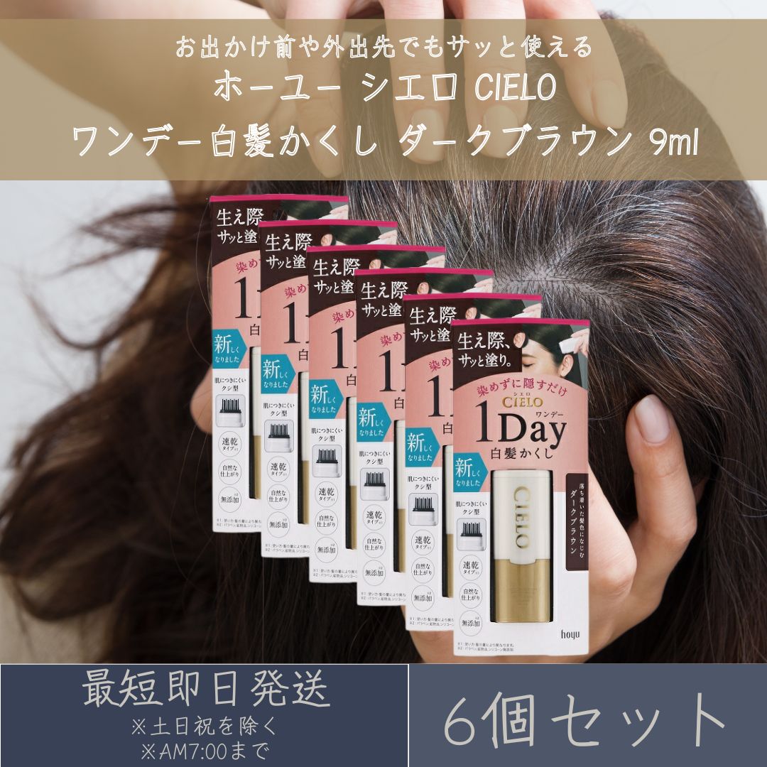 【楽天市場】ホーユー シエロ ワンデー白髪かくし ダークブラウン 6個セット 9ml CIELO：健康雑貨のお店「blue horizon」