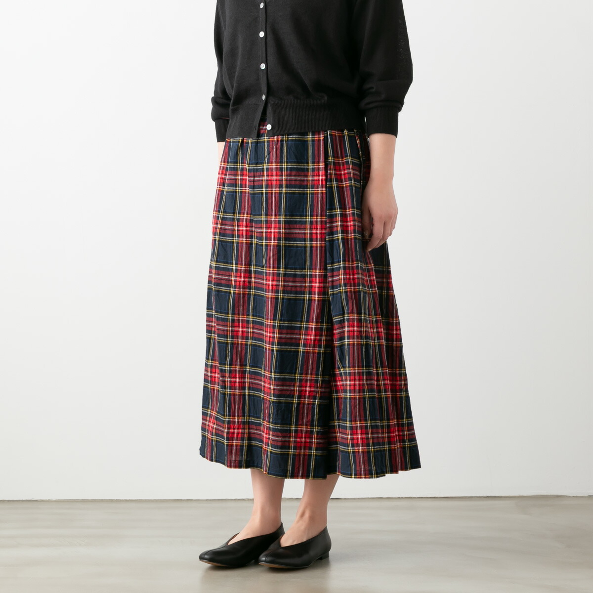 【楽天市場】(ポイント10倍! ）ina イナ チェック柄 ラップ風 紐付き スカート 4色 251110：bluebeat web store ブルービート