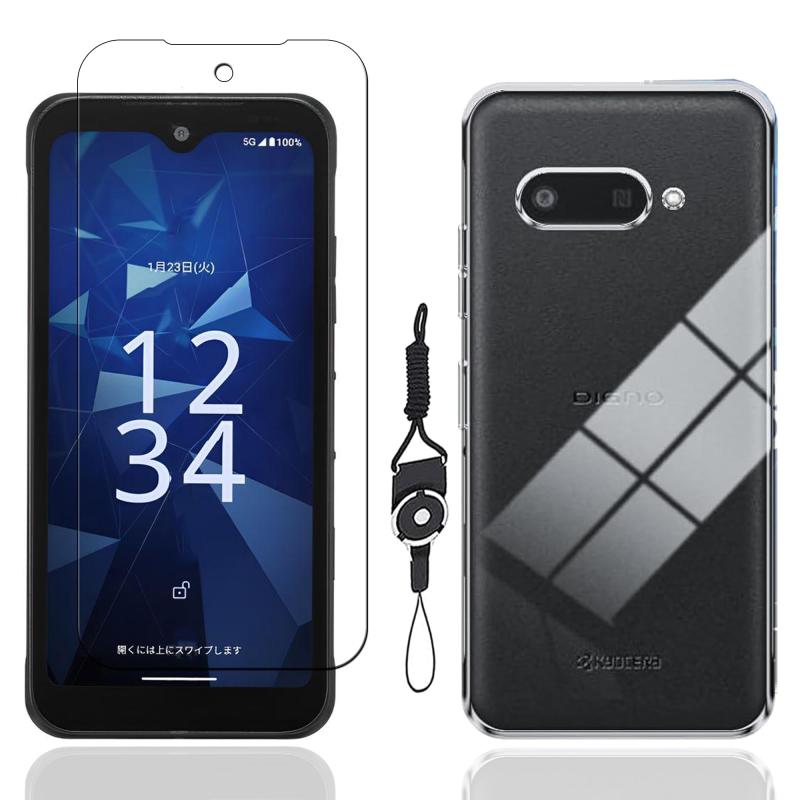 【楽天市場】【1枚フィルム +ケース TPU+携帯ストラップ 付属】For DINGO BX3 ガラスフィルム For DIGNO BX3 ...