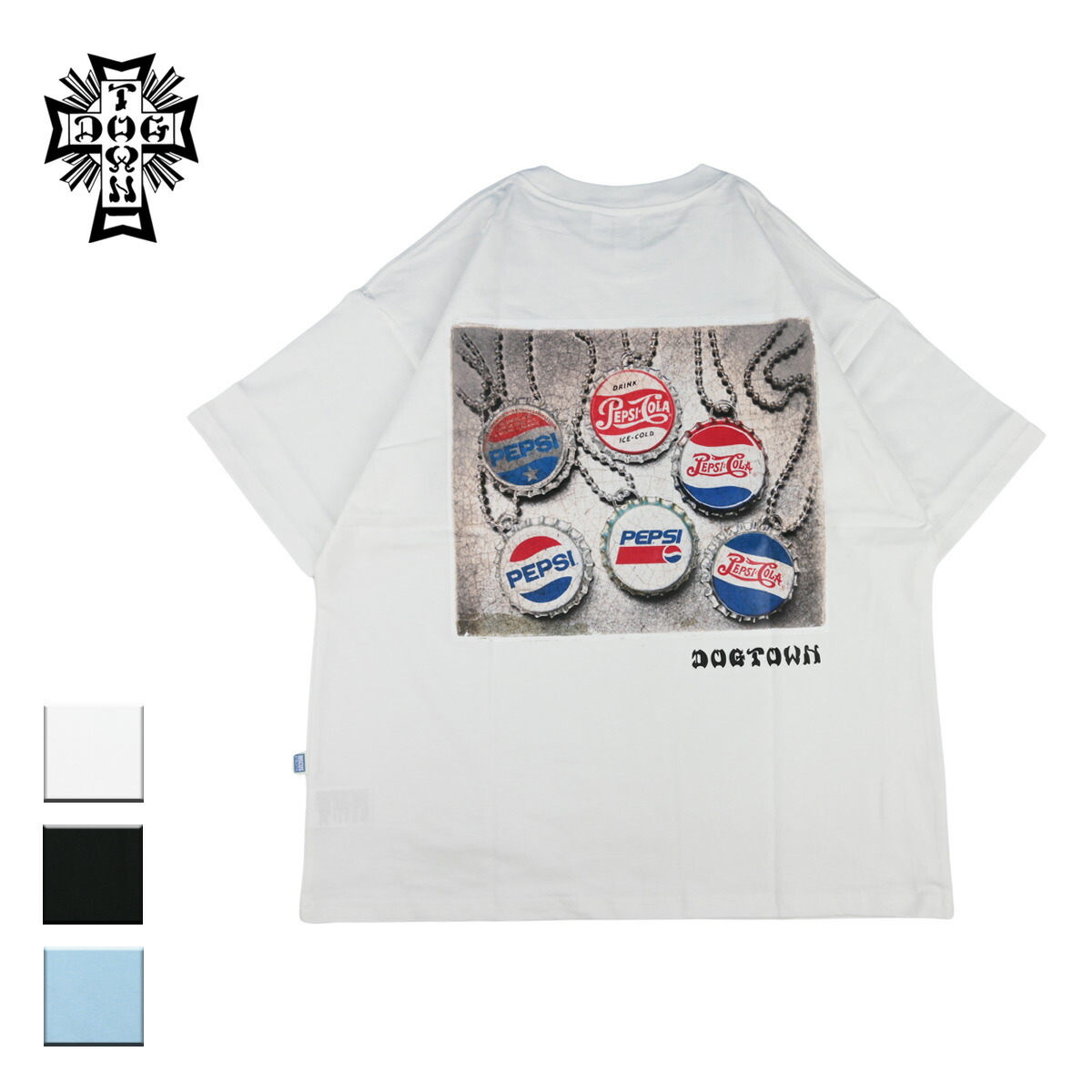 【楽天市場】DOGTOWN ドッグタウン DISCUS × PEPSI T-shirt メンズ/レディース ホワイト/ブラック/サックスブルー ...