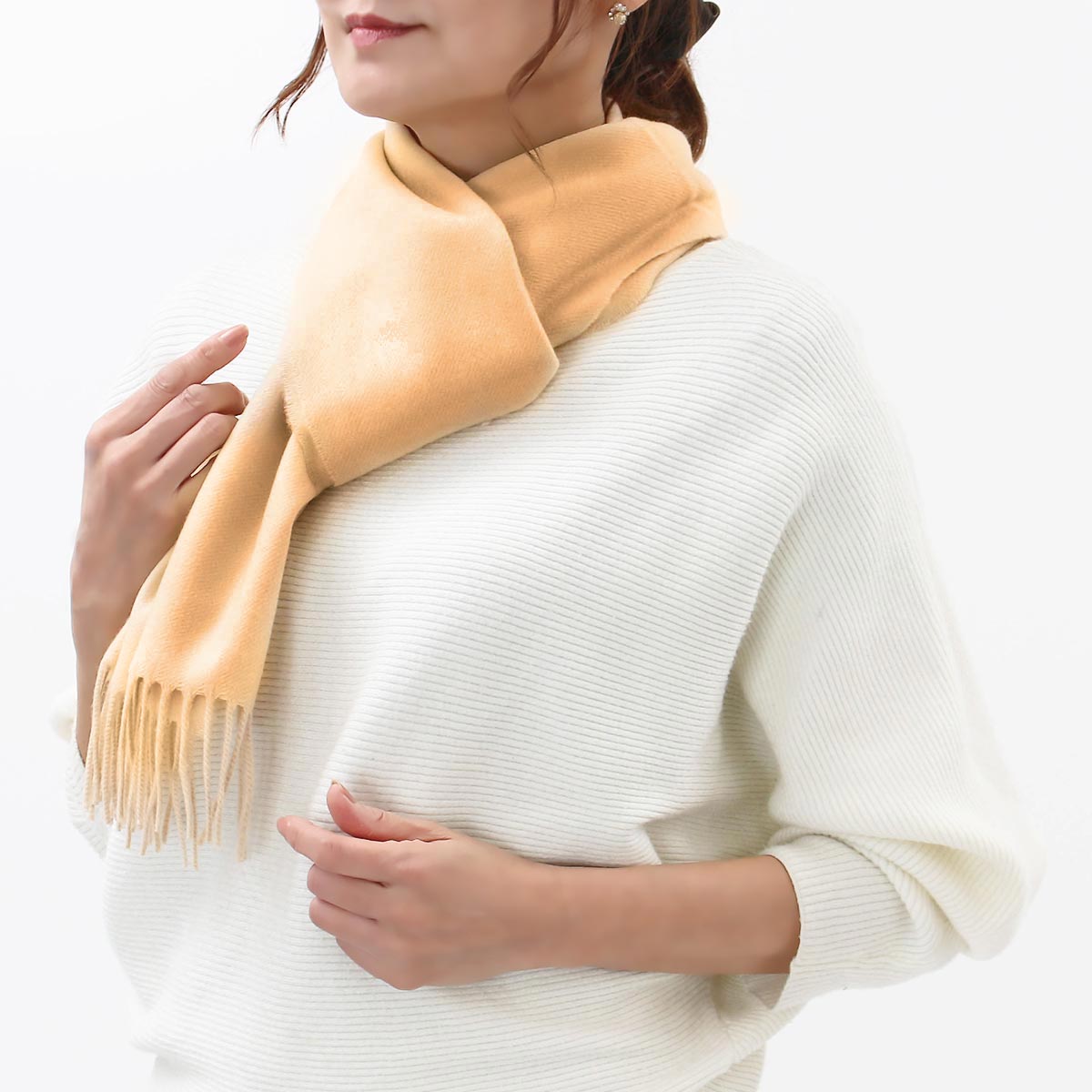 【楽天市場】ジョンストンズ ストール/マフラー メンズ レディース WA16 中判 無地 カシューベージュ WA000016 SG0054 ...