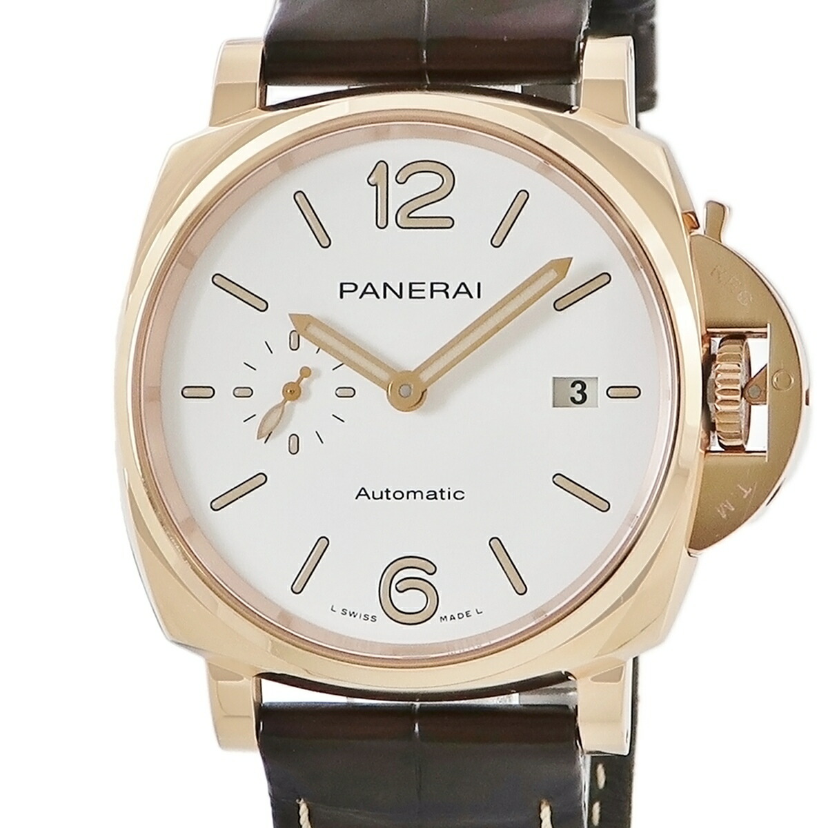 【楽天市場】パネライ ルミノール ドゥエ PAM01042 V番 K18RG無垢 ホワイト 白 スモセコ 自動巻き：ブルークウォッチカンパニー