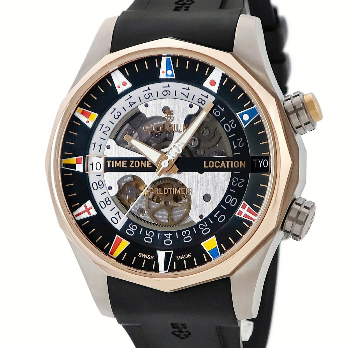 【楽天市場】コルム アドミラルズカップ レジェンド 47 ワールドタイマー 637.101.05/F371 AN01 K18RG×Ti コンビ ...