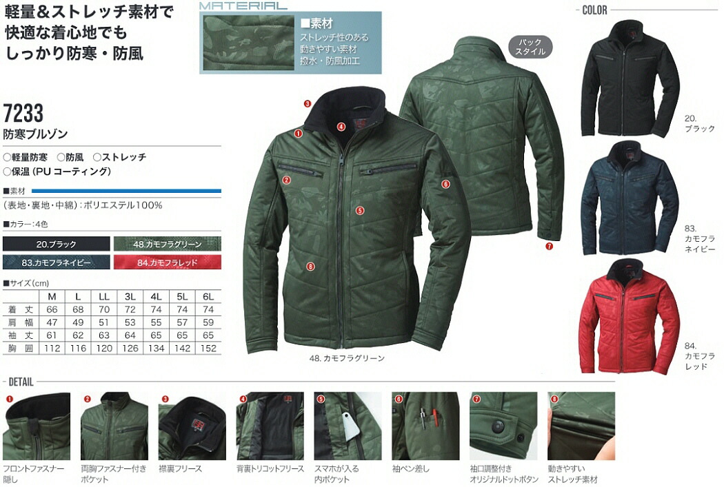 【楽天市場】【作業服】村上被服 HOOH(鳳皇)防寒ブルゾン 秋冬用 7233【530】：ブルーピーター