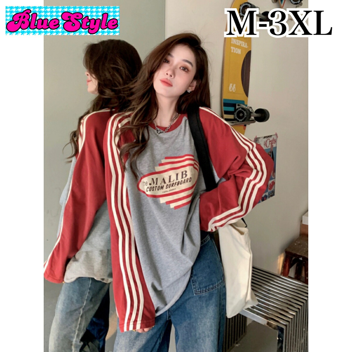 【楽天市場】韓国 子供服 韓国 レディーストップス レディース 韓国服 ロT 英字 Tシャツ シンプル Tシャツ 着回しコーデ ブルースタイル BlueStyle bluestyle 体型 ...