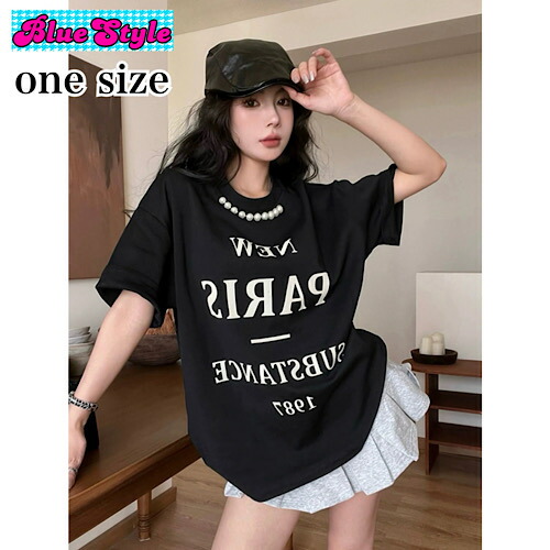 【楽天市場】韓国 子供服 韓国 レディーストップス レディース 韓国服 ロT 英字 Tシャツ シンプル Tシャツ 着回しコーデ ブルースタイル BlueStyle bluestyle 体型 ...