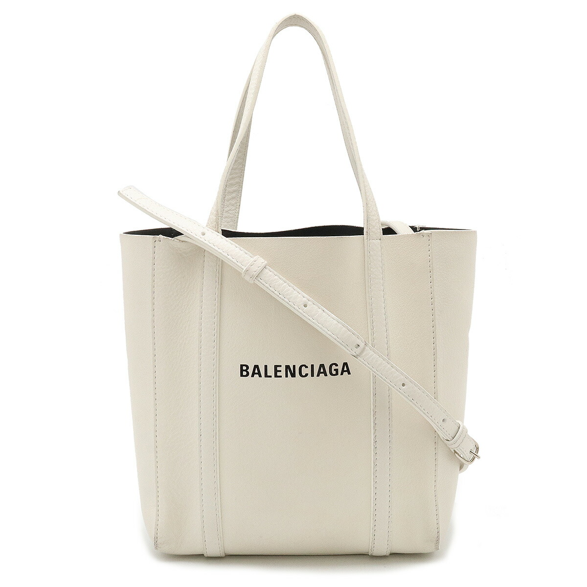 【楽天市場】BALENCIAGA バレンシアガ EVERYDAY エブリデイ トートXXS ロゴ トートバッグ 2WAY ショルダーバッグ レザー ホワイト 白 ブラック 黒 551815 ...