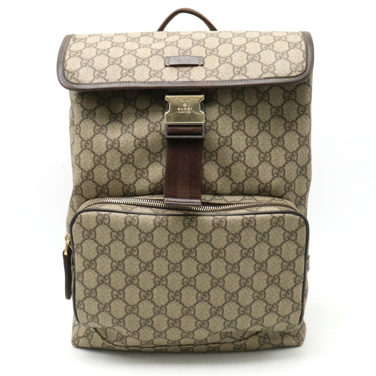 【楽天市場】【バッグ】GUCCI グッチ GGスプリーム リュックサック バックパック デイパック PVC レザー カーキベージュ ダーク ...