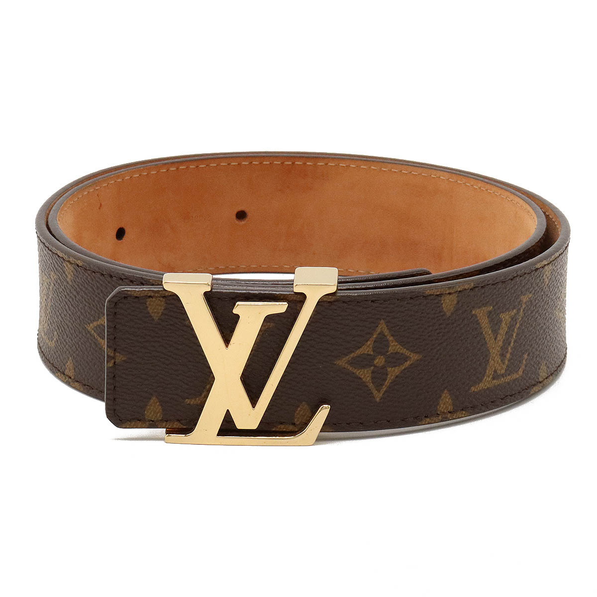 【楽天市場】LOUIS VUITTON ルイ ヴィトン モノグラム サンチュール LV イニシアル ベルト 40MM #85 85/34 ゴールド金具 M9608V 【中古】：Blumin 楽天市場店