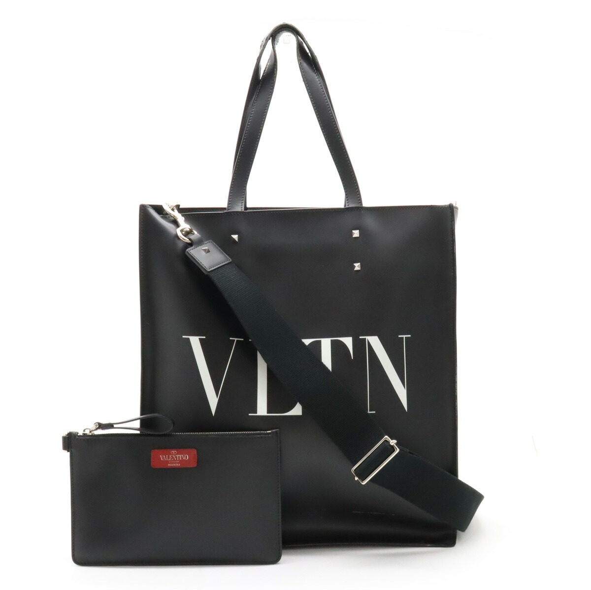 【楽天市場】VALENTINO GARAVANI ヴァレンティノ ガラヴァーニ ヴァレンチノ バレンチノ VLTN スタッズ トートバッグ 2WAY レザー ブラック TY2B0731WJW ...
