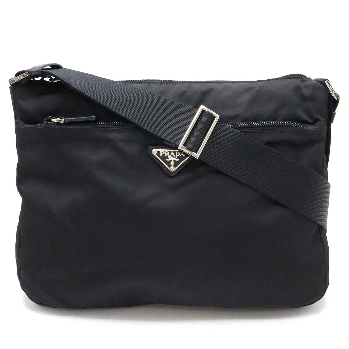 【楽天市場】PRADA プラダ VELA SPORT ショルダーバッグ メッセンジャーバッグ 斜め掛け ナイロン レザー NERO 黒 ブラック シルバー金具 BT0426 【中古 ...