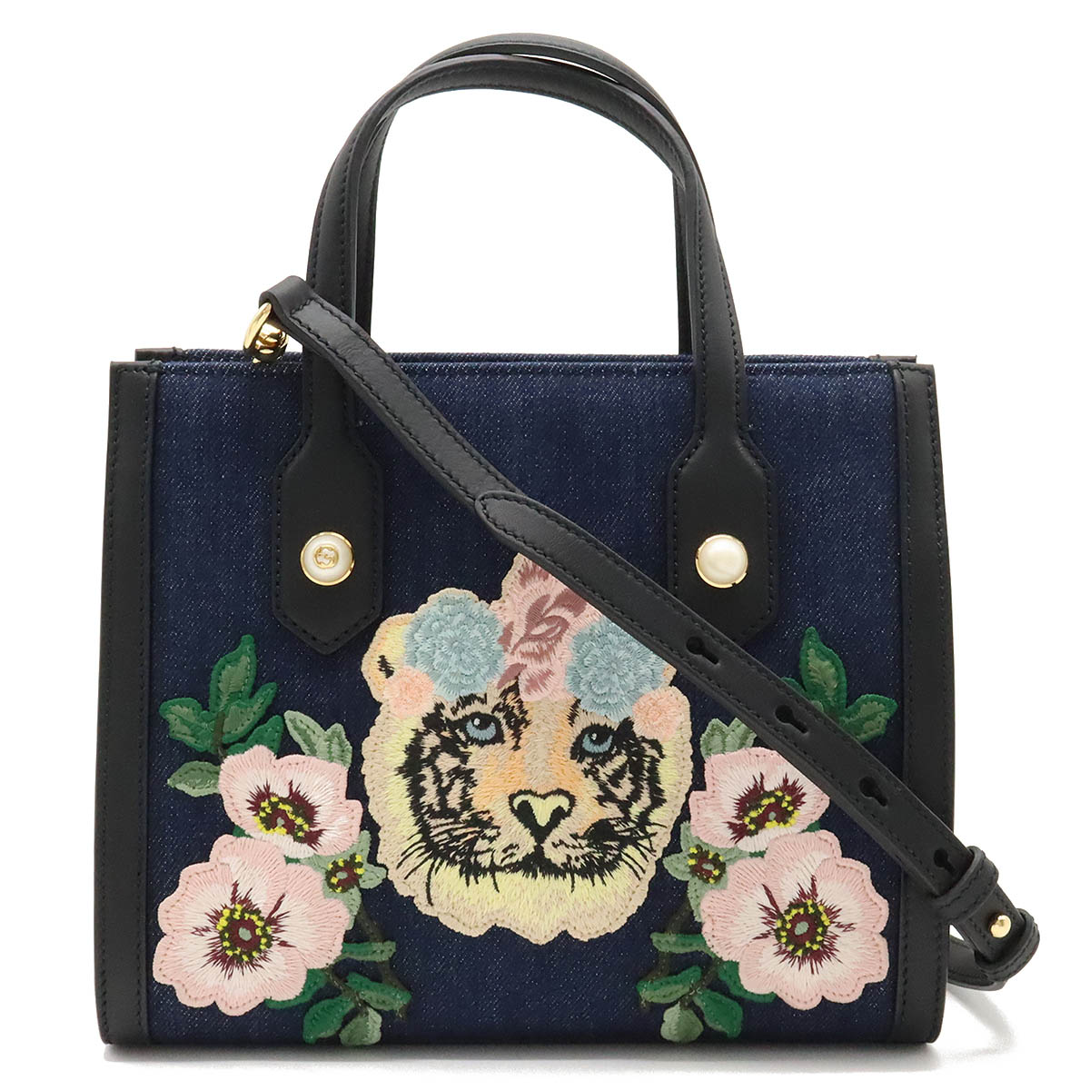 【楽天市場】【バッグ】GUCCI グッチ タイガーエンブロイダリー トラ 虎 フラワー 刺繍 ハンドバッグ 2WAY ショルダーバッグ 斜め ...