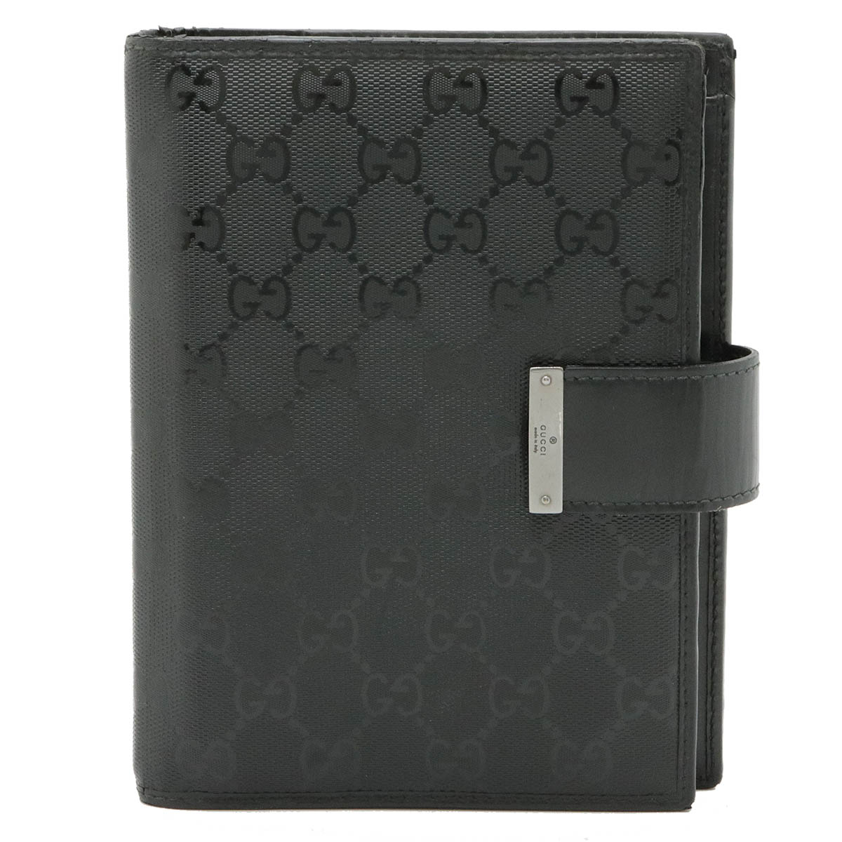 【楽天市場】GUCCI グッチ GGインプリメ アジェンダ 手帳カバー 6穴式 システム手帳 PVC レザー ブラック 黒 シルバー金具 ...