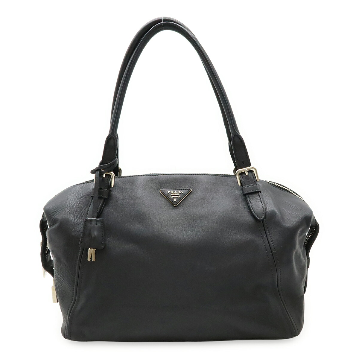 【楽天市場】PRADA プラダ ハンドバッグ 2WAY ショルダーバッグ ボストンバッグ 肩掛け レザー NERO ブラック 黒 シルバー金具 BR4998 【中古】：Blumin 楽天市場店
