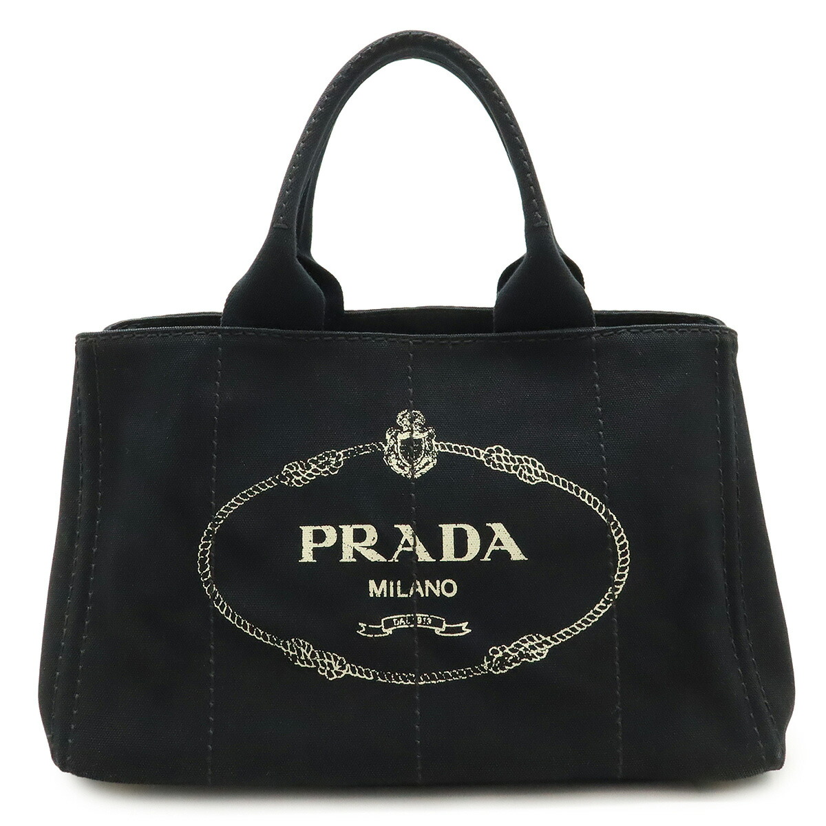 【楽天市場】PRADA プラダ CANAPA カナパトート トートバッグ ハンドバッグ キャンバス NERO ブラック 黒 ゴールド金具 海外免税店購入品 BN1877 【中古】：Blumin ...