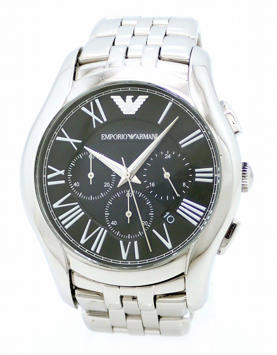 【楽天市場】【ウォッチ】EMPORIO ARMANI エンポリオ アルマーニ クロノグラフ デイト ブラックダイアル クォーツ メンズ 腕時計 ...