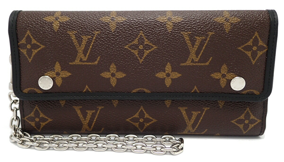 【楽天市場】【未使用品】【財布】LOUIS VUITTON ルイ ヴィトン モノグラムマカサー ポルトフォイユ ロン 3つ折長財布 チェーン ...