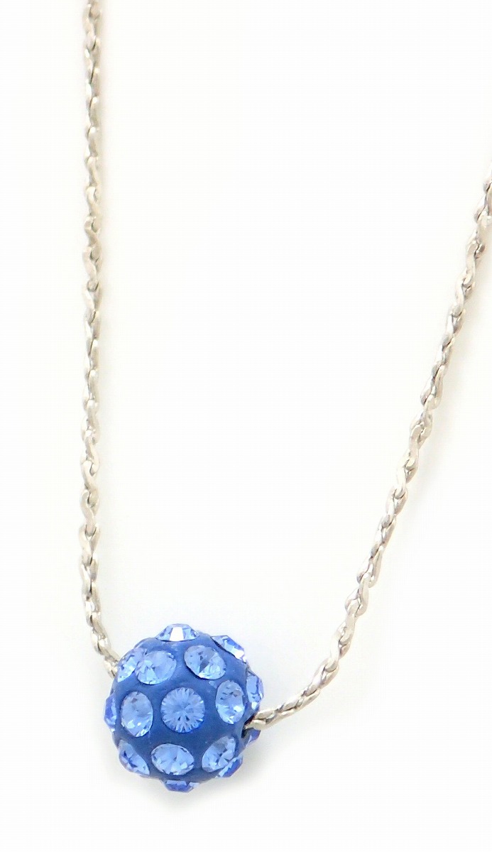 【楽天市場】【未使用品】【ジュエリー】SWAROVSKI スワロフスキー クリスタル ボール ペンダント ネックレス メタル 青 ブルー ...