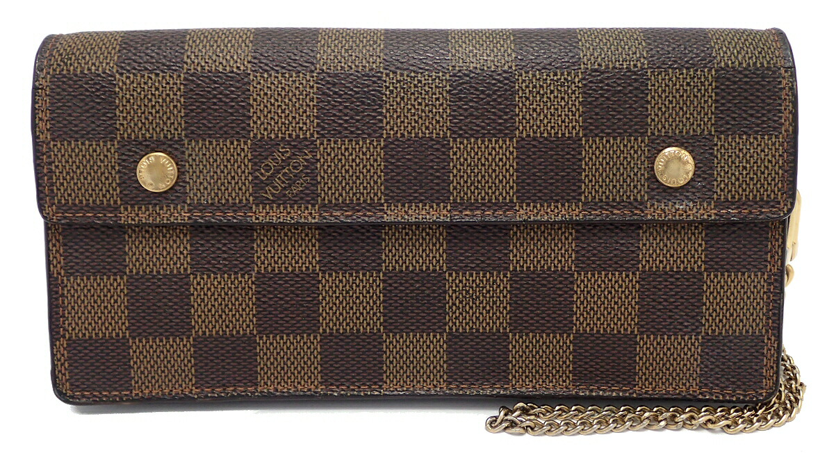 【楽天市場】【財布】LOUIS VUITTON ルイ ヴィトン ダミエ アコルディオン チェーン付長財布 メンズ N60002 【中古】【u ...
