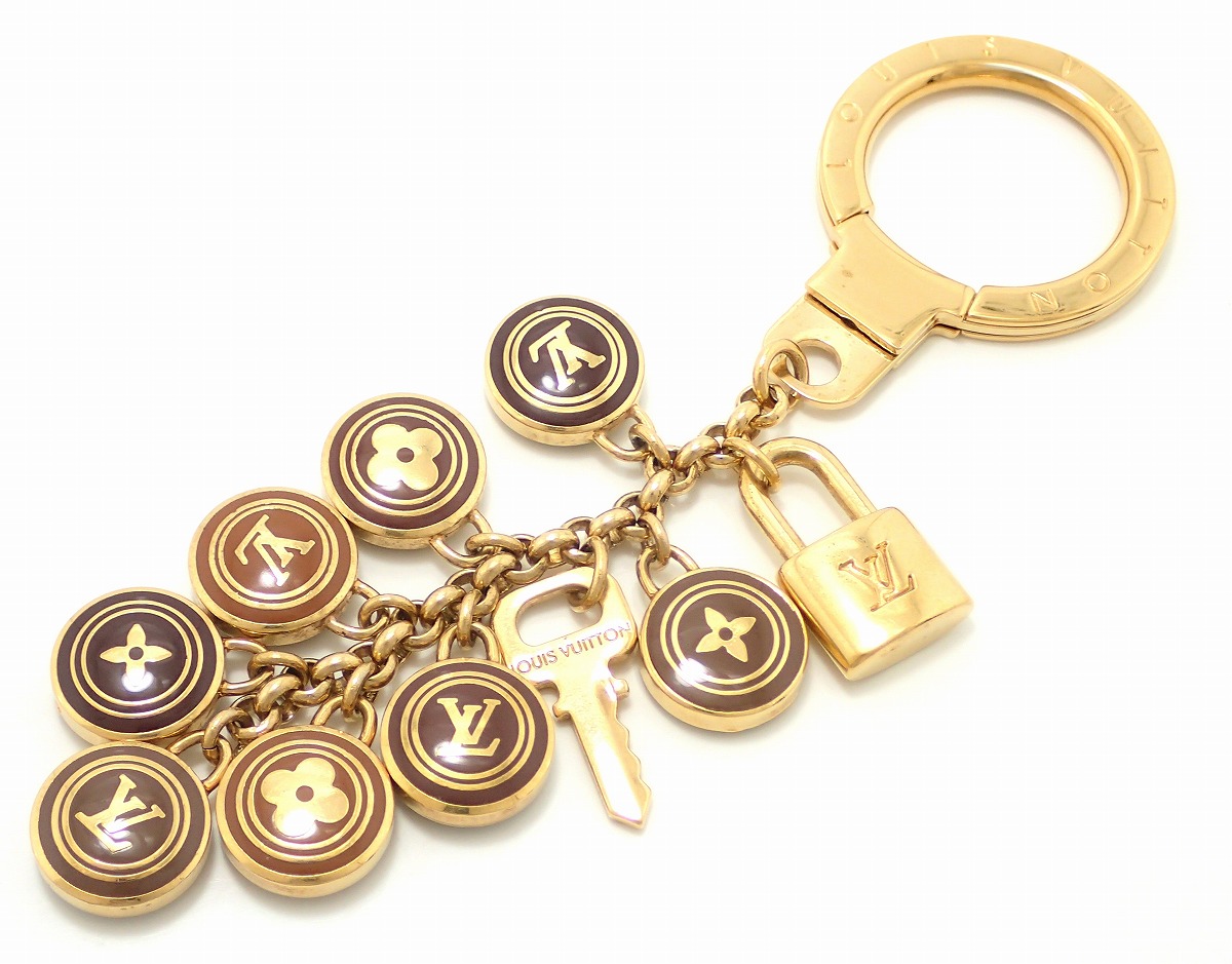 【楽天市場】LOUIS VUITTON ルイ ヴィトン ポルトクレ バスティーユ キーホルダー キーチャーム キーリング ブラウン ゴールド ...