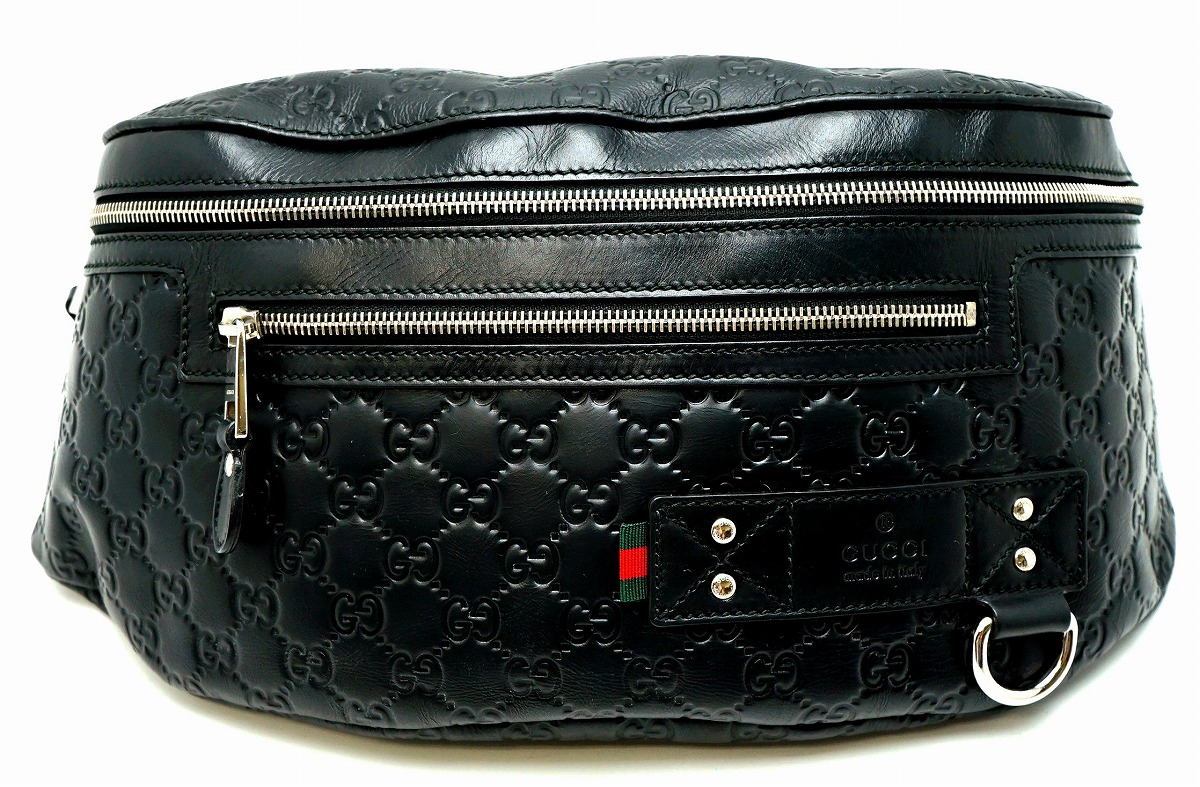 【楽天市場】【バッグ】GUCCI グッチ グッチシマ ボディバッグ ヒップバッグ ウエストバッグ ウエストポーチ レザー ネイビー 濃紺 ...