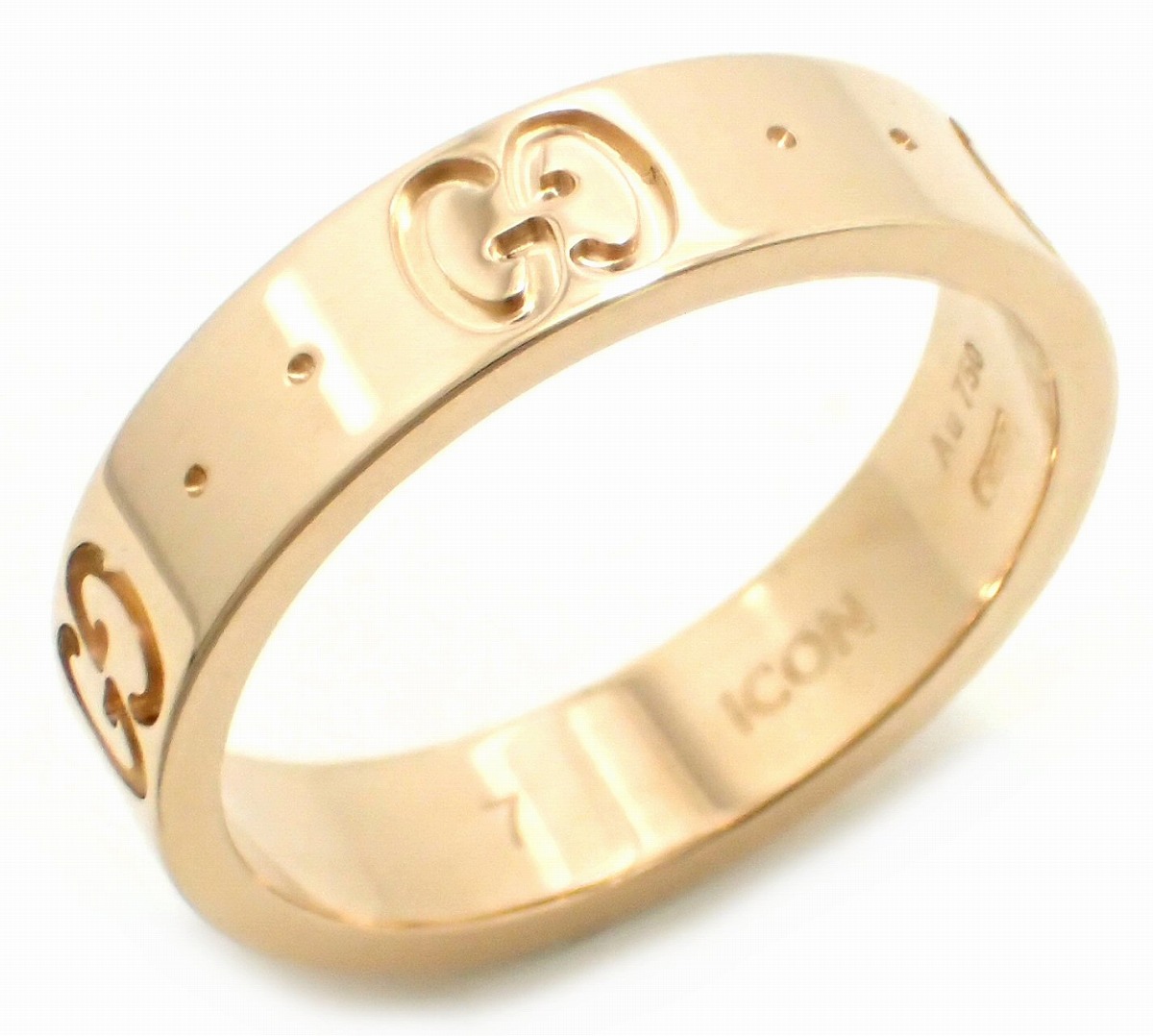 【楽天市場】【ジュエリー】【新品仕上げ済】 GUCCI グッチ アイコンリング GGリング 7号 #7 K18PG 750 PG ピンク ...