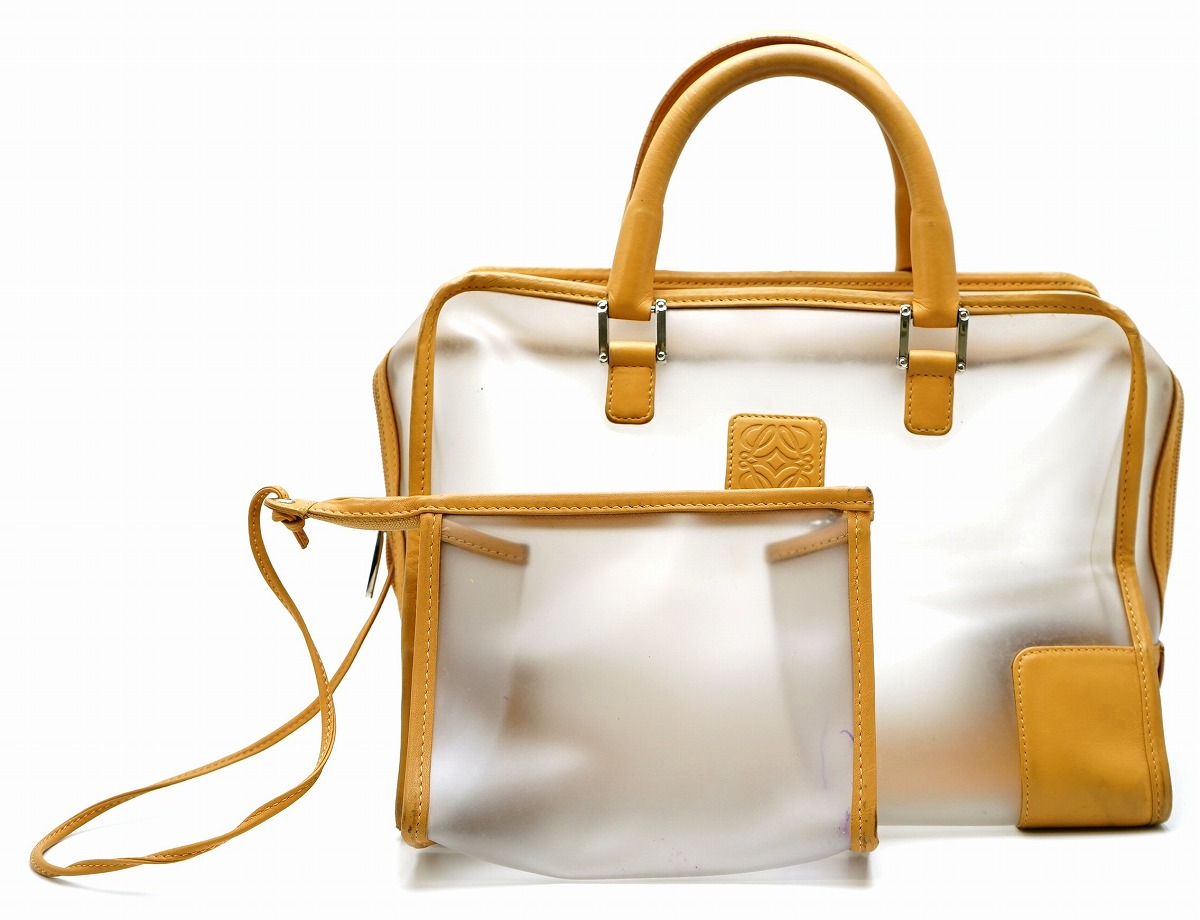 【楽天市場】【バッグ】LOEWE ロエベ アマソナ2000 ビニール ハンドバッグ ミニボストン レザー 2000個限定モデル アナグラム ...