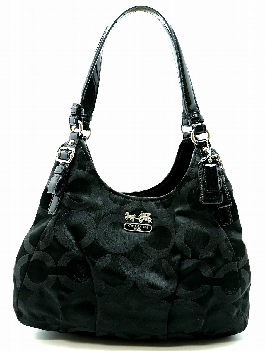 【楽天市場】【バッグ】COACH コーチ シグネチャー マディソンオプアート サテンキャンバス レザー ハンドバッグ ショルダーバッグ ...