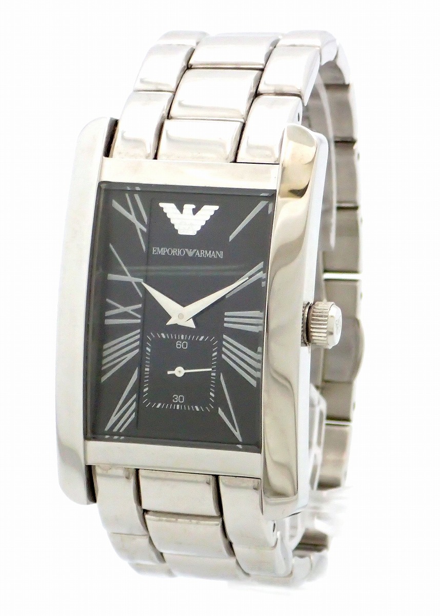 【楽天市場】【ウォッチ】 EMPORIO ARMANI エンポリオ アルマーニ スモールセコンド ブラック文字盤 メンズ クォーツ 腕時計 ...