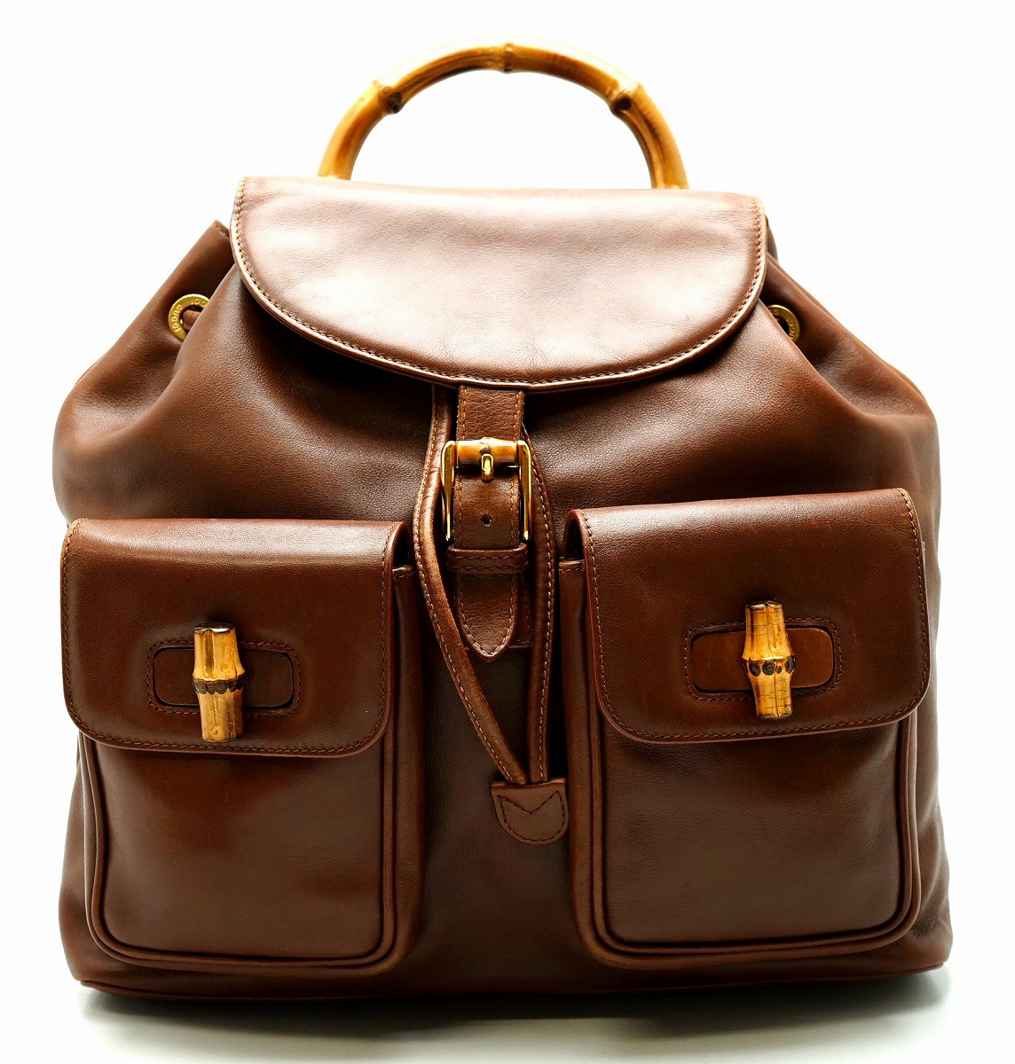 【楽天市場】【バッグ】GUCCI グッチ バンブー リュック リュックサック バックパック ショルダーバッグ レザー ブラウン 茶 003 ...